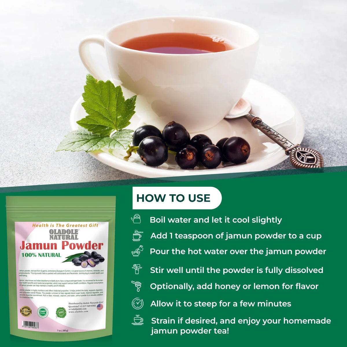 100% Natural Jamun Powder 200 g – Oladole Store